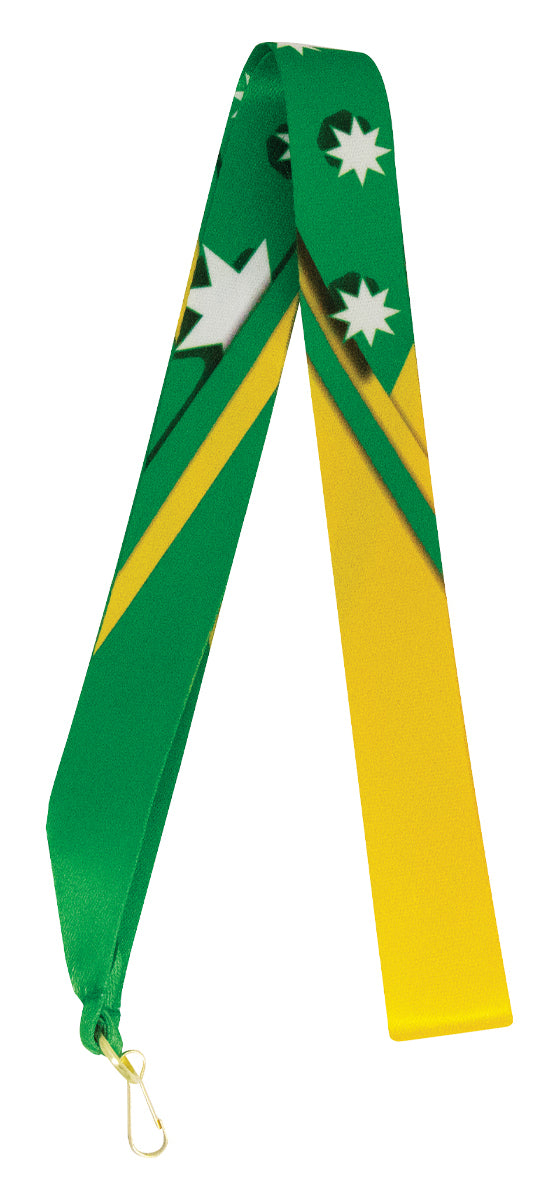 Australian theme-Flag Green Ribbon – 3D Crystal TAG